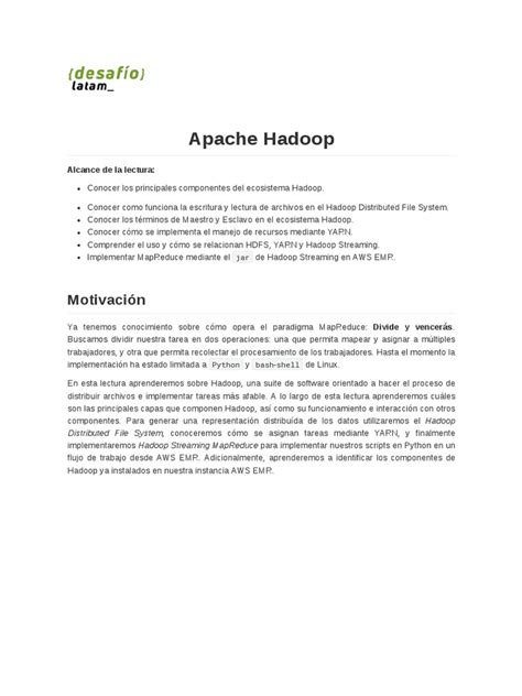 Apache Hadoop Pdf Apache Hadoop Mapa Reducido