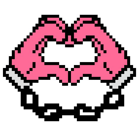 Heart Hands Chains Pink Pixel Art Maker