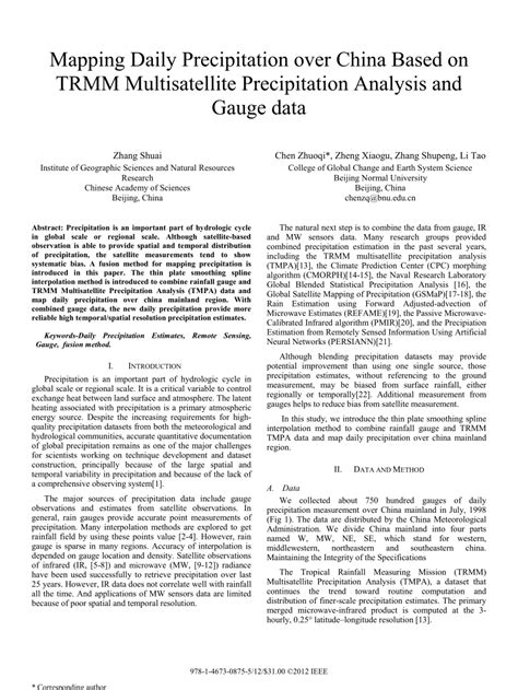 Pdf Mapping Daily Precipitation Over China Based On Trmm Multisatellite Precipitation Analysis