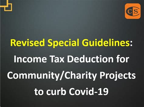 CCS Co Plt Revised Special Guidelines Income Tax Deduction For Community Charity Projects