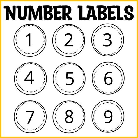 Printable Number Labels 1 To 36 Editable Black And White Circle Number