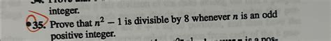 Integer35 ﻿prove That N2 1 ﻿is Divisible By 8