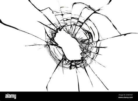 Cracks From A Bullet In The Glass Broken Glass Shot Abstract Texture