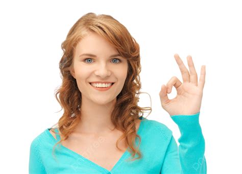 Adolescente Mostrando Signo Ok Bastante Png Dibujos Persona Chica Optimista Png Imagen Para