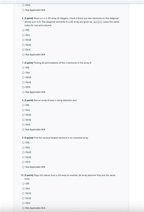 Solved Q Points For The Following Ten Algorithms Chegg Com