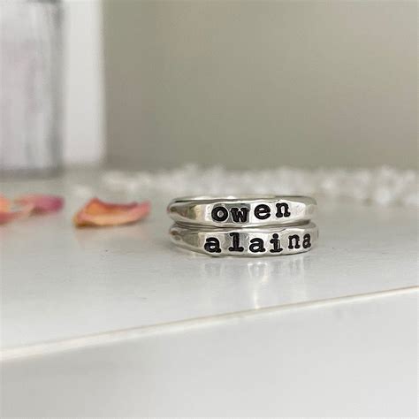 Personalized Stacking Ring Silver Isabellegracejewelry