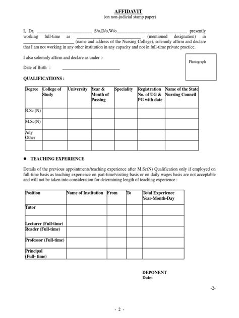 Affidavit Nursing Pdf Affidavit