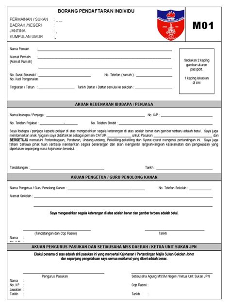 Borang Mssd M01 1 Pdf