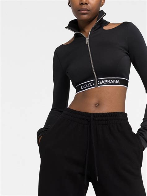 Dolce Gabbana Blusa Cropped Recorte Vazado e Zíper Farfetch