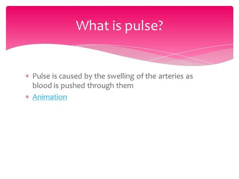science human body pulse