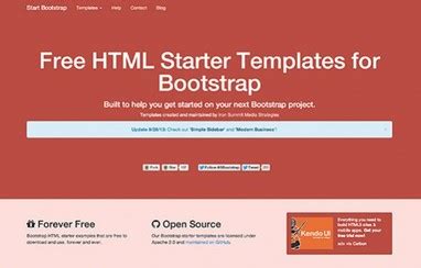 HTML Starter Bootstrap Templates Set Free Vector FreeImages
