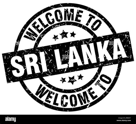 Herzlich Willkommen Sie Auf Sri Lanka Schwarzer Stempel Stock
