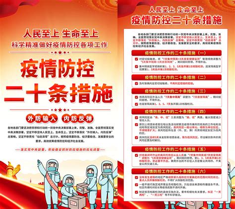 疫情防控二十条措施挂图展板psd素材大图网图片素材