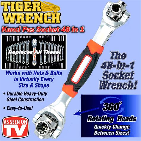 Jual Tiger Wrench 48 In 1 Kunci Ring Pas Shock Sock Sok Socket Wrench Spanner Set Universal