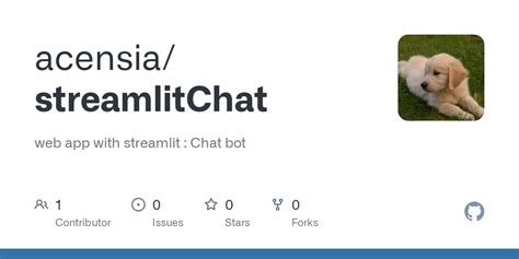 Github Acensia Streamlitchat Web App With Streamlit Chat Bot