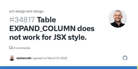 Table Expandcolumn Does Not Work For Jsx Style · Issue 34817 · Ant