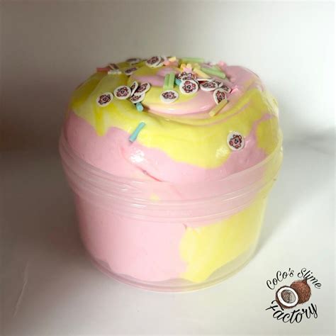 Pink Lemonade Glossy Slime Scented Strawberry Lemonade Thick Stretchy