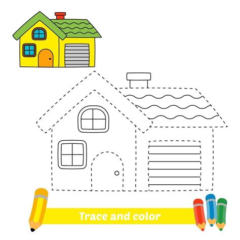 House Tracing And Coloring