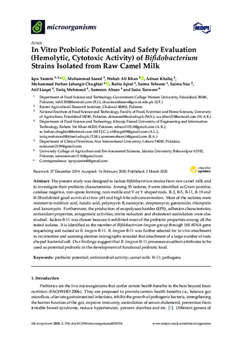 Pdf In Vitro Probiotic Potential And Safety Evaluation Hemolytic