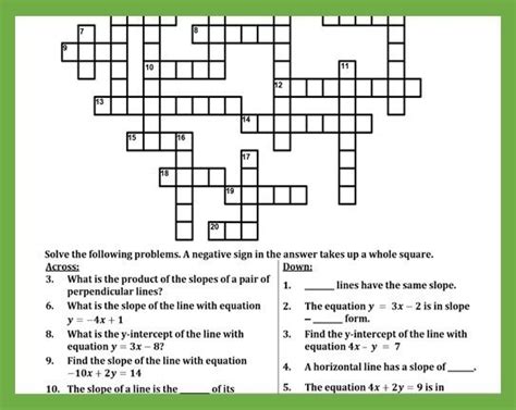 Solving Linear Equations Crossword Puzzle Tessshebaylo