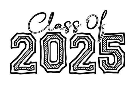 Premium Vector Hand Drawn Text Illustration For Class Of 2025 Graduation Class Of 2025 Badge