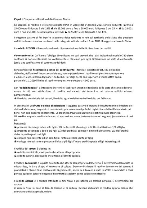 Irpef LIrpef è lImposta sul Reddito delle Persone Fisiche Gli