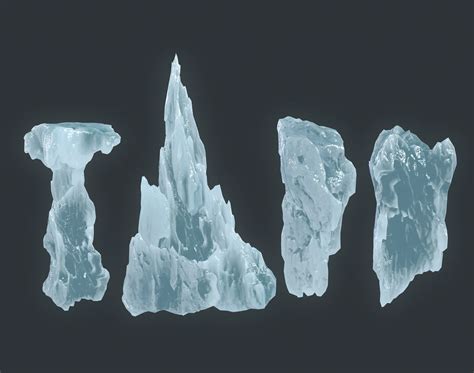 40 Low Poly Ice Cave Modulars Flippednormals