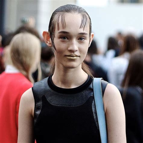Model With Full Makeup At Prada Runway Show