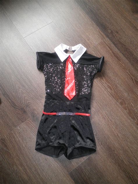 LC Preloved Solo Black Sequin Leotard With Collar Tie Approx MC LC Dance Costume Supplies