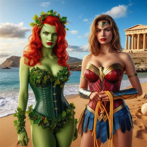 Poison Ivy And Wonderwoman By Gardenia76 On Deviantart