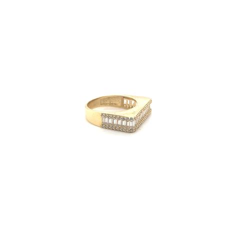 Ring Plat Rechthoek Baguette Zirkonia S De Goud Winkel