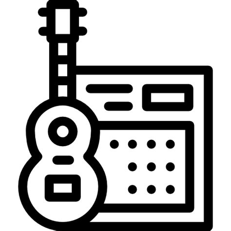 Guitar Detailed Rounded Lineal Icon