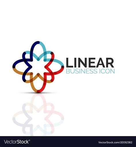 abstract flower or star linear thin line icon vector image