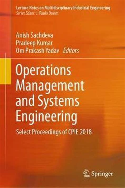 Lecture Notes On Multidisciplinary Industrial Engineering Operations