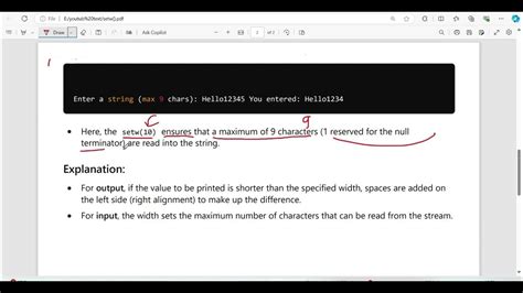 the setw function is part of the iomanip library in c youtube
