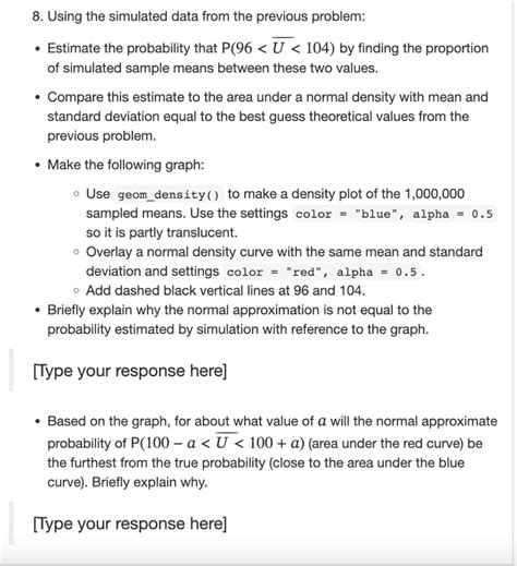 Solved 8 Using The Simulated Data From The Previous