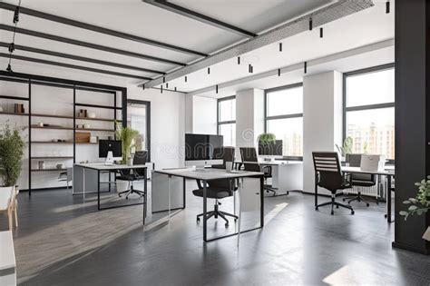 Modern Office With Sleek And Functional Furniture For Efficient And
