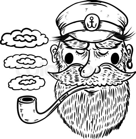 Skipper Tegneserie Etiket Stock Vektor Colourbox