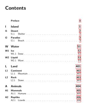 Spacing Alignment Problems For Part And Chapter In Table Of Contents Created With Titletoc