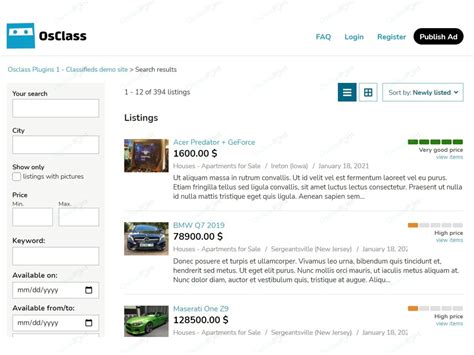 Price Comparison Classifieds Plugin Design And Appearance Osclass Plugins Osclasspoint