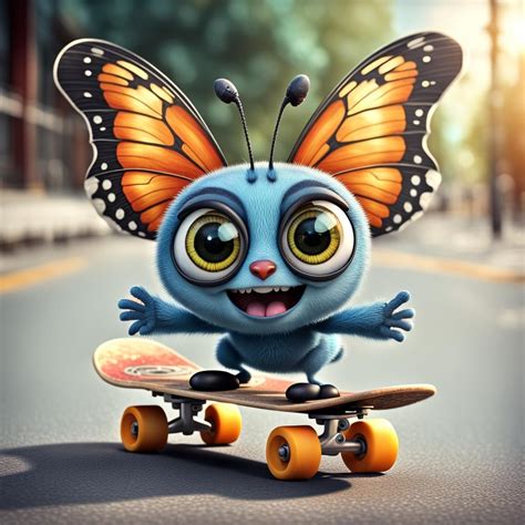 Ну бабочка на скейтборде Ai Generated Artwork Nightcafe Creator