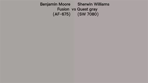 Benjamin Moore Fusion Af 675 Vs Sherwin Williams Quest Gray Sw 7080