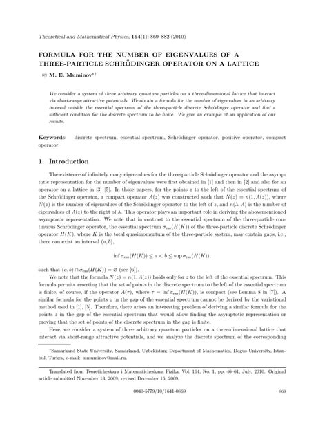 Pdf Formula For The Number Of Eigenvalues Of A Three Particle