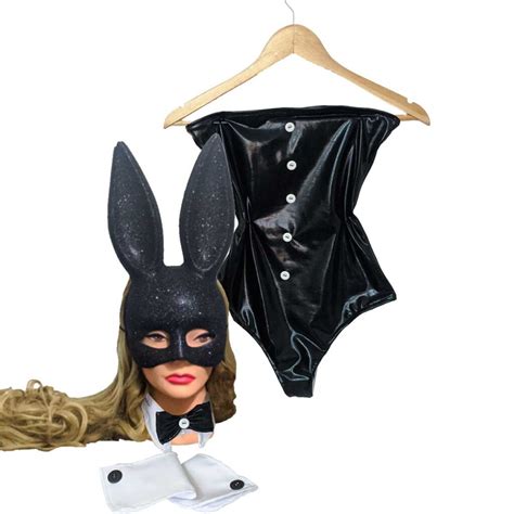 Disfraz Conejita Playboy Sexy Coneja Mascara Lisa Brillante T ART
