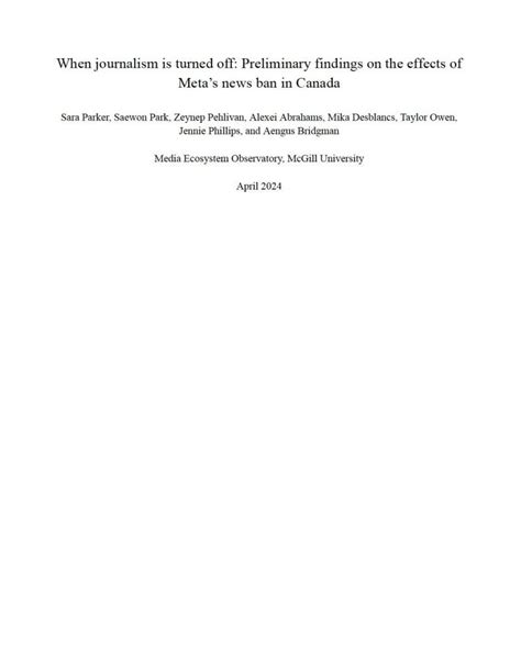 Media Ecosystem Observatory On Linkedin When Journalism Is Turned Off Preliminary Findings On