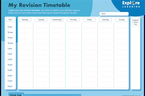 How To Make A Gcse Revision Timetable Explore Learning
