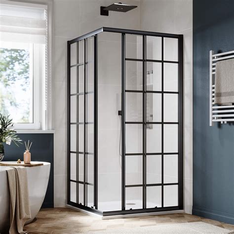Sunny Shower 14 Inch Clear Glass Double Sliding Corner Enclosure