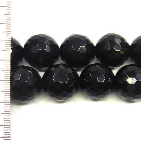 Onyx Faceted Round 18mm Ilona Biggins Beads Pearls