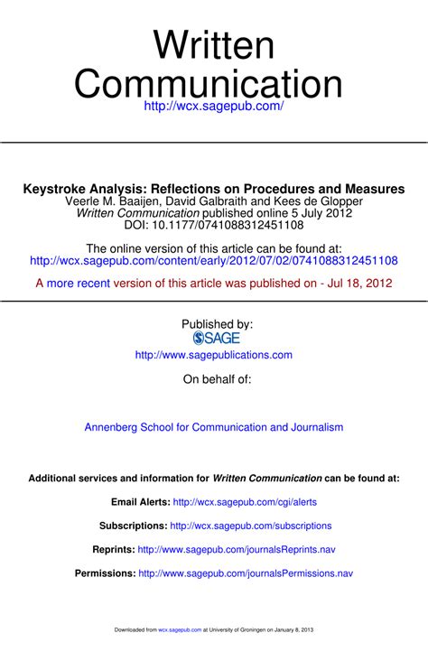 Pdf Keystroke Analysis Reflections On Procedures And Measures