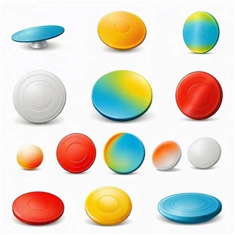 Premium Vector A Collection Of Colorful Buttons With Different Colors And Shapes